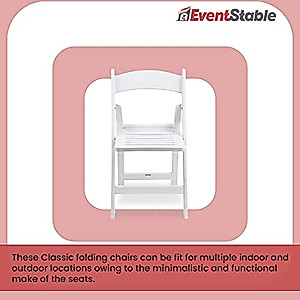 EventStable Titan PRO Resin Folding Chair - Indoor/Outdoor Lightweight Folding Chair - Slatted seat Folding Chair for Weddings Parties Events - 100 Pack