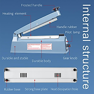 YOYALANP Impulse Sealer 8 inch, Manual Heat Sealer Machine for Plastic Bags, mylar bag Shrink Wrap Bag Sealers Duty Sealing Machine With Repair Kit