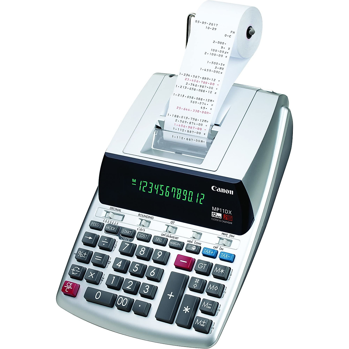 Canon Office Products 2198C001 Canon MP11DX-2 Desktop Printing Calculator with Currency Conversion, Clock and Calendar