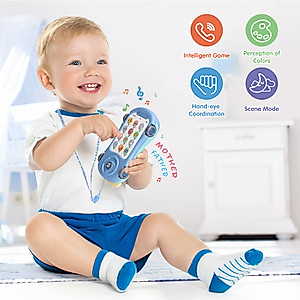 keefun Baby Cell Phone Toys for 1 Year Old Boy, Musical Car Toys with Star Projector, Toy Phone Baby Toys 12-18 Months, Early Education Learning Toys for 1 2 3 Years Old Boy Girl