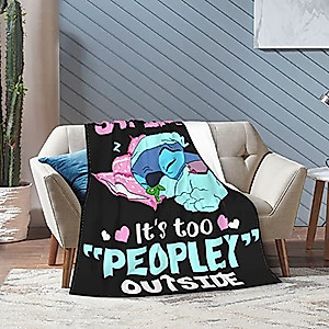 Shoutai Cartoon Blanket Ultra-Soft Throw Blankets Fleece Blanket Cozy Warm Flannel Blankets for Living Room Couch Bed All Season 60''x50''