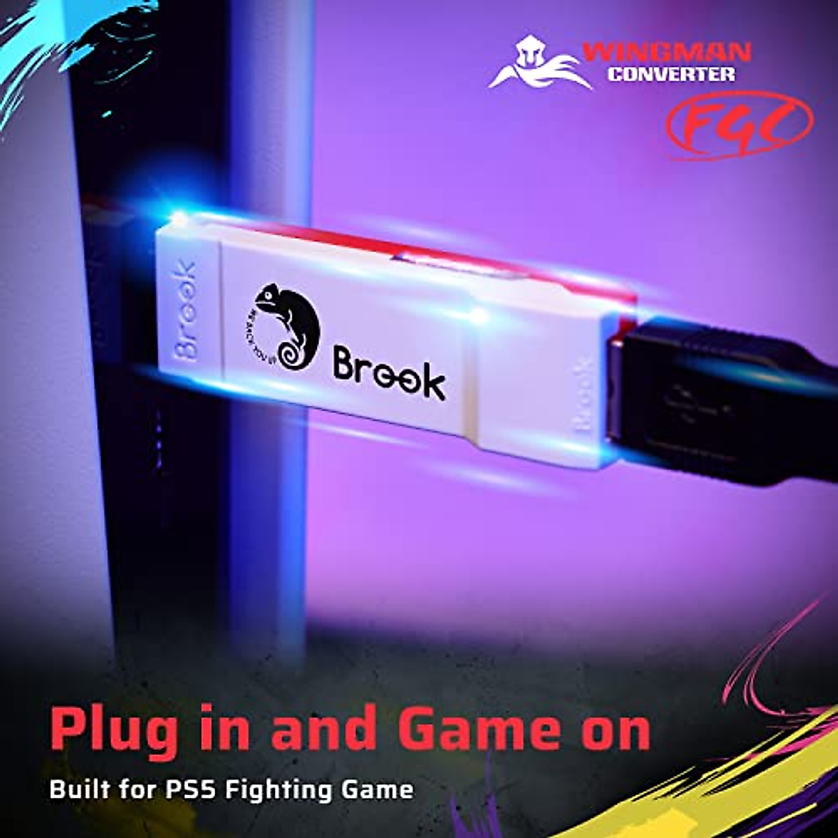Brook Wingman FGC converter - an Arcade Joystick Converter, Built for PS5 Fighting Games, Supports Street Fighter 6 and Tekken 8