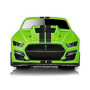 2020 Ford Mustang Shelby GT500 Bright Green with Black Stripes 1/64 Diecast Model Car by Muscle Machines 15550