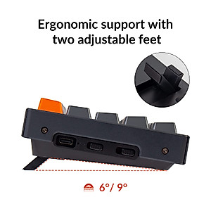 Keychron K14 70% Layout 72 Keys Bluetooth Wireless/USB Wired Mechanical Keyboard for Mac with Gateron G Pro Brown Switch/Multitasking/RGB Backlight/Aluminum Frame Computer Keyboard for Windows Laptop