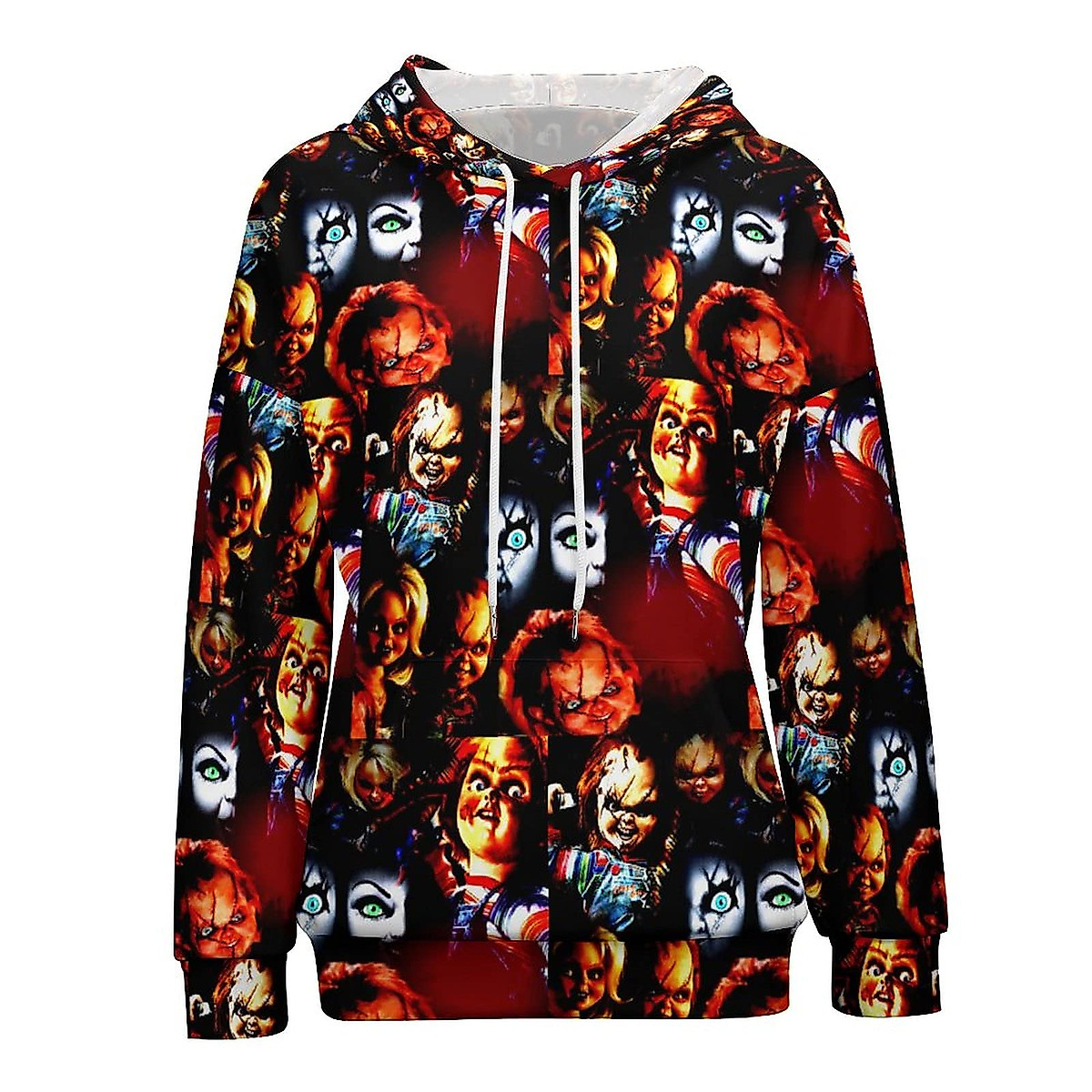 ZHANGXM Women's Pullover Autumn Soft and Comfortable Chucky Slim Fit Loose Hip-Hop Long-Sleeved Sweatshirt Men 2XL