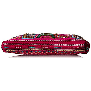 ‘ale by alessandra Women's Peach of Cake Hand Embroidered Beaded Clutch, Pink, One Size