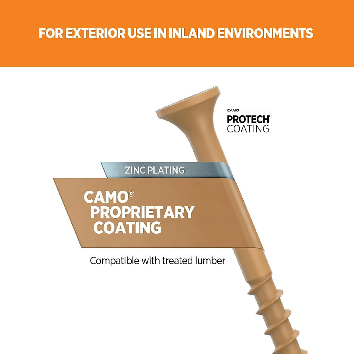 CAMO Premium Deck Screws 3" #9 ProTech (1750 ct, Tan)