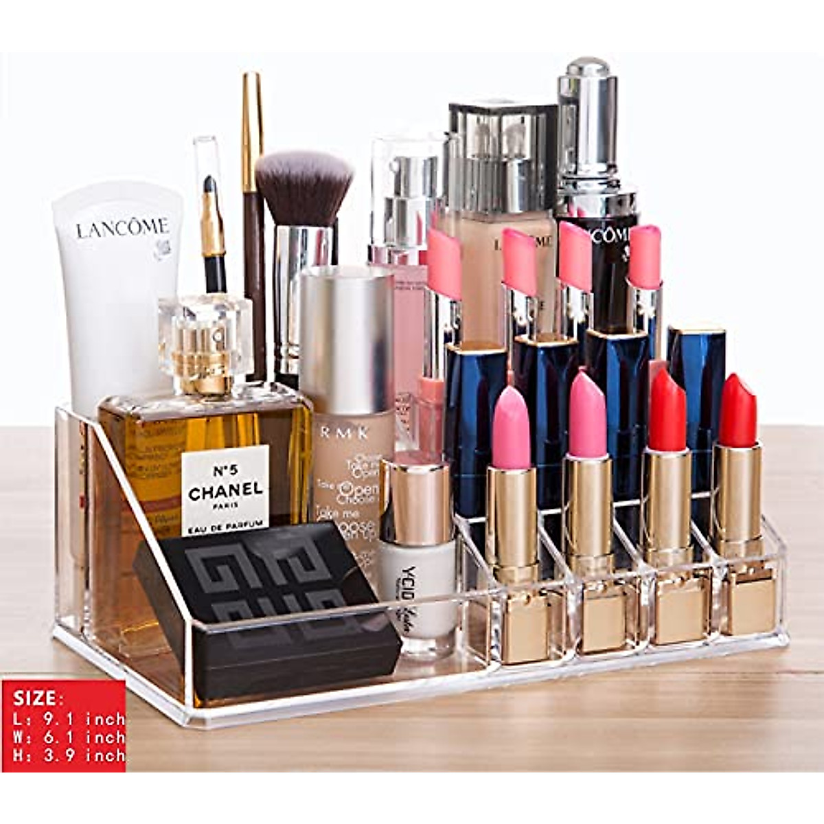 Cq acrylic Clear Makeup Storage Organizer Drawers Skin Care Large Cosmetic Display Cases Stackable Storage Box With 7 Drawers For Dresser,Set of 3