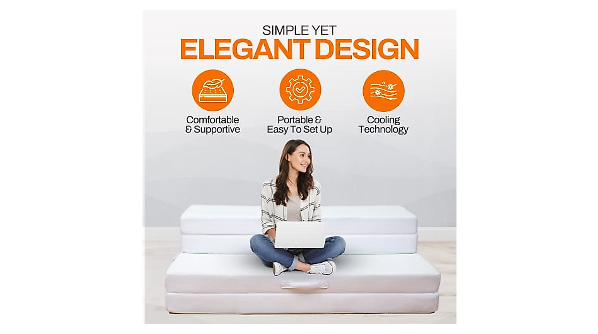 Cheer Collection Memory Foam Folding Mattress - Convertible Sofa Bed