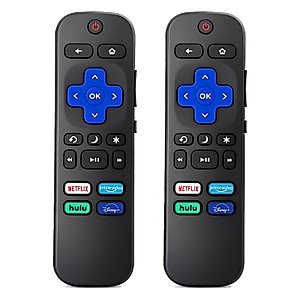 (Pack of 2) Replaced Remote Control for Roku TV, Compatible for Roku Built-in TCL/LG/Hisense/Philips/Sharp/Onn/Insignia/Element TV【Not for Roku Stick and Box】