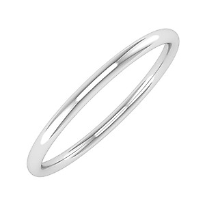 14K White Gold 1.5mm Plain Wedding Band (Ring Size 5)