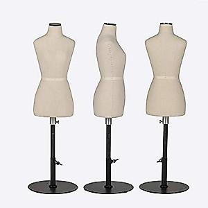 Tailors Dummy Mannequins 1:2 Scale Female Dressmakers Dummy, Small Dress Form Mannequin Manikins Adjustable Height Dollhouse Decoration Accessories Dressform Mannequin