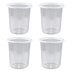 Callyne 2.6 Gallon Acrylic Clear Round Plastic Bathroom Garbage Can, 4 Pack Plastic Small Wastebasket for Multipurpose