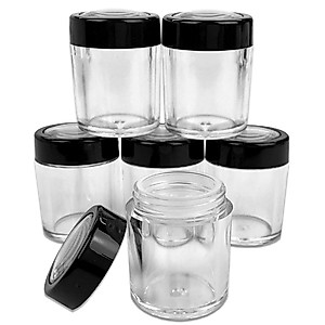 (Quantity: 12 Pieces) Beauticom 10G/10ML Acrylic Transparent Cylinder Sifter Container Jar with Clear Lid Window