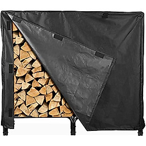 WWahuayuan 4Ft Firewood Log Rack Cover,600D Oxford Heavy Duty Outdoor All- Weather Outdoor Protection for Outdoor and Indoor Log Storage, Easy to Assemble to Assemble (4 Ft)