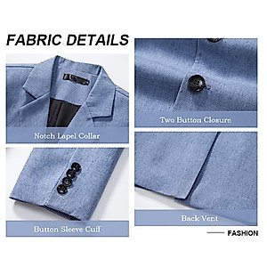 Men's Blazer Sport Coats Casual 2 Button Notched Lapel Lightweight Suit Jackets for Daily Wedding Prom Carolina Blue