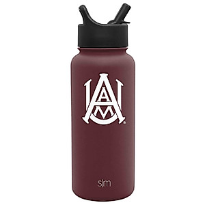 Simple Modern Officially Licensed Collegiate Michigan Wolverines Water Bottle with Straw Lid | Vacuum Insulated Stainless Steel 32oz Thermos | Summit Collection | University of Michigan