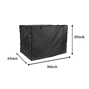 Dog Crate Cover 36 inch - Double Door, Dog Kennel Indoor, Waterproof Dog Kennel Cover with Air Vent Window, for Indoor/Outdoor Most Wire Dog Crate(Black)