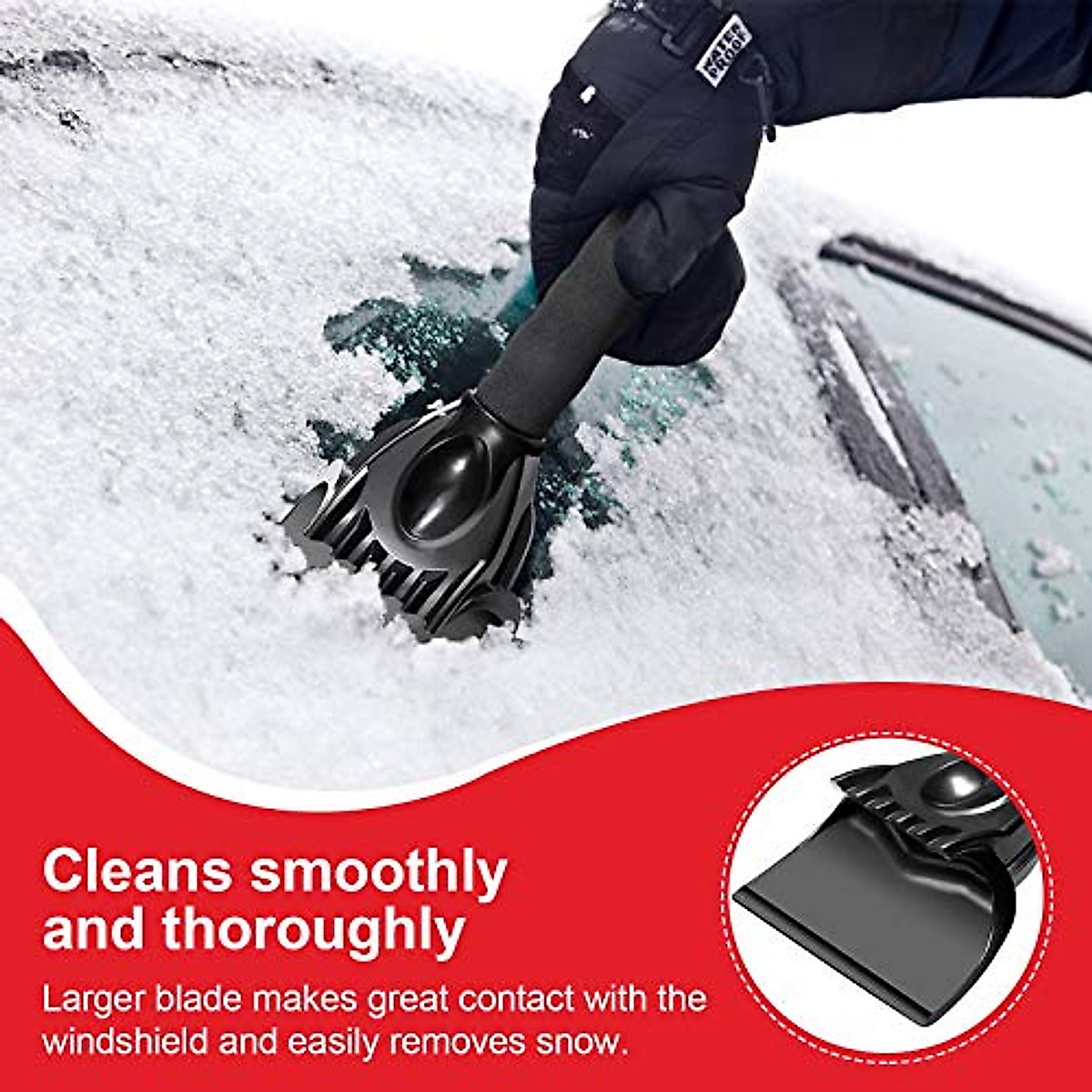Divava Ice Scraper 2 Pack Snow Brushes Snow Scraper Frost Ice Removal Tool,Snow Ice Brush,Sturdy,Foam Grip,Compact Size,for Car Auto SUV Truck Windshield Windows