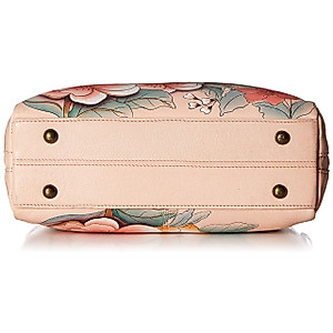 Anna by Anuschka womens Anna Anuschka Painted Leather Women's All Round Zippered Crossbody cross body handbags, Vintage Garden, One Size US