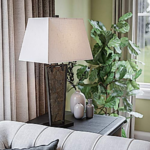 Kenroy Home 32227SL Free Fall Table Lamp with Natural Slate Finish, Rustic Style, 30" Height, 12" Width, 16" Depth