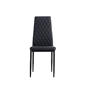 Tansole Dining Chair Set of 4 PU Leather Living Room Chair Modern Kitchen Armless Side Chair with Metal Legs for Restaurant Small Household (Black, Set of 4)
