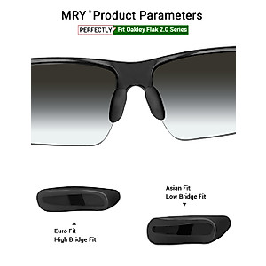 Mryok Replacement Nose Piece Nose Pads for Oakley Flak 2.0/Flak Jacket/Half Jacket/Half Jacket 2.0/Fast Jacket Sunglass - Black