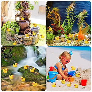 GliSun 200 Pieces Mini Resin Ducks Tiny Duck for Garden Micro Landscape Ornament Dollhouse Prank Christmas Falloween Birthday Party Favors DIY Decoration Craft