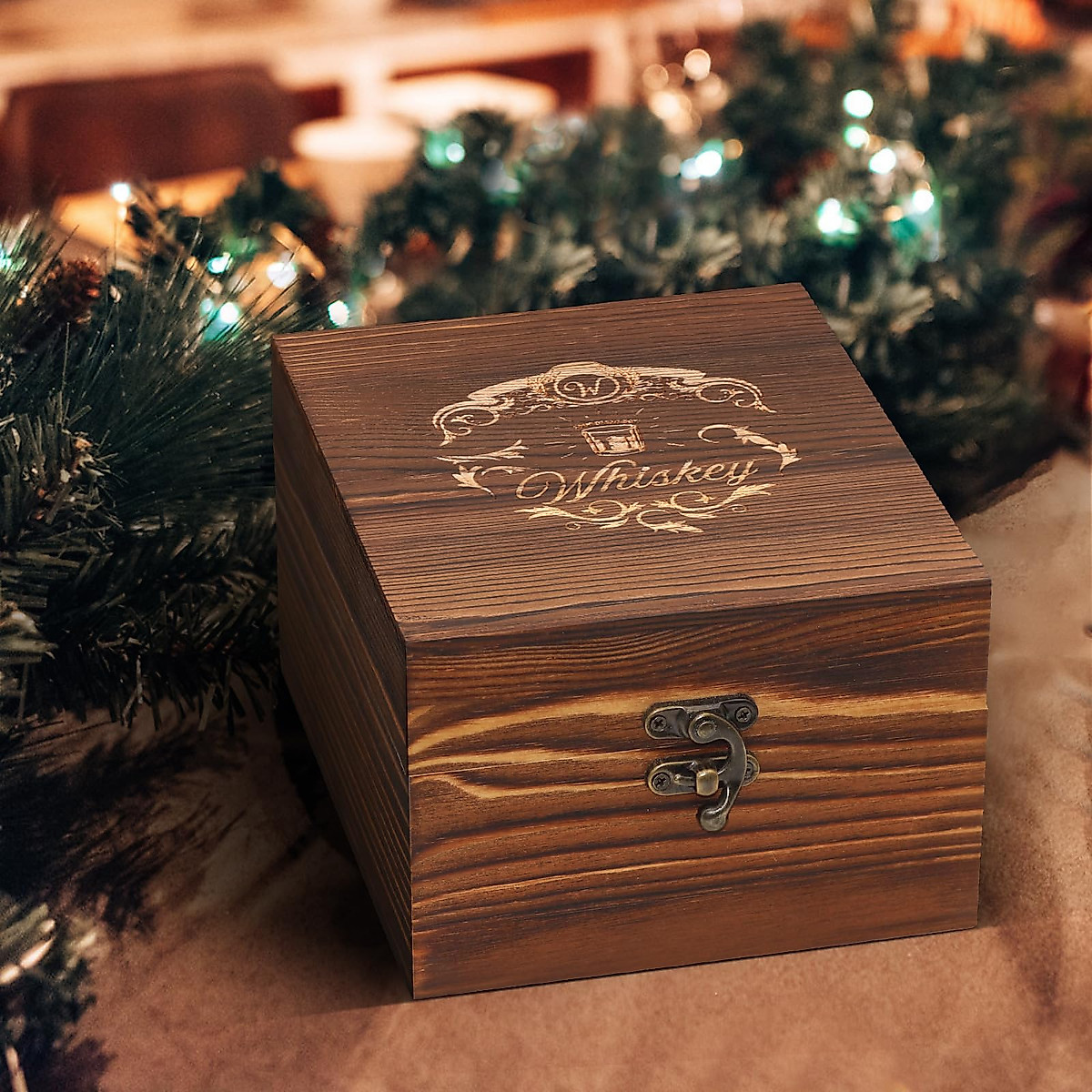 Whiskey Stones Gifts for Men - Groomsmen Gifts, 4 Granite Chilling Stones Bourbon Whiskey Glasses Set - Unique Birthday Gifts for Men Christmas Father's Day Valentine Retirement