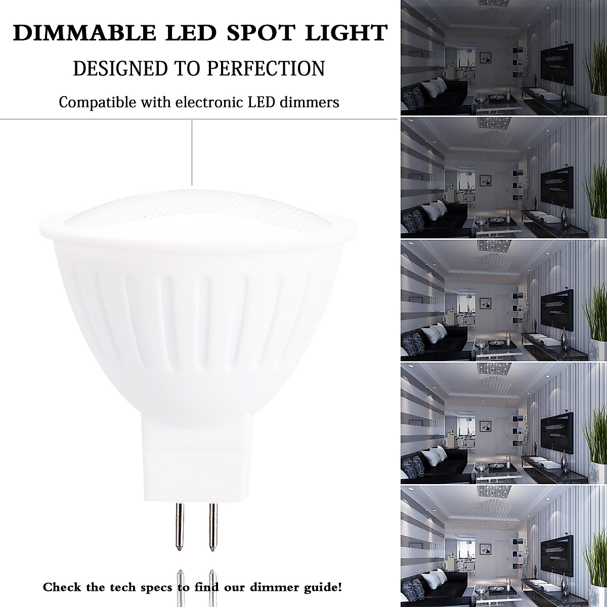 Small Frog 120V MR16 Led Bulbs 5W Replace 40W -50W Halogen Bulb,3000K Soft Warm White,120 Voltage MR16 GU5.3 Bulb Spotlights for Landscape Flood Track Lighting,Dimmable,Pack of 6