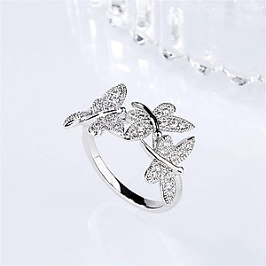 Jeulia 0.5 Carat Dragonfly Rings for Women 925 Sterling Silver Insect Band Rings Cubic Zirconia Solitaire Wedding Band CZ Solitaire Engagement Rings Anniversary Promise Romantic Jewelry Gifts (5)