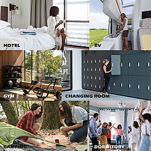 TABITORA Travel Luggage Organizer Hanging Packing Cubes Portable Hanging Shelves Carry on Closet for Suitcase with 2 Hooks,Collapsible(Beige,S)