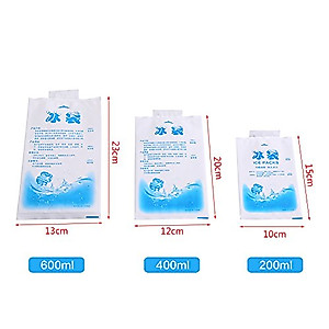 10pcs Food Ice Pack Leakproof Gel Pack Refrigerant Freezer Cold Pack Cooling Bags for Lunch Box(200ml)