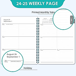 2024-2025 Planner - Weekly and Monthly Planner 2024-2025, Jul 2024 - Jun 2025, 8'' x 10'', 2024-2025 Planner, Twin-Wire Binding, Thick Paper, Flexible Cover - Lake Green