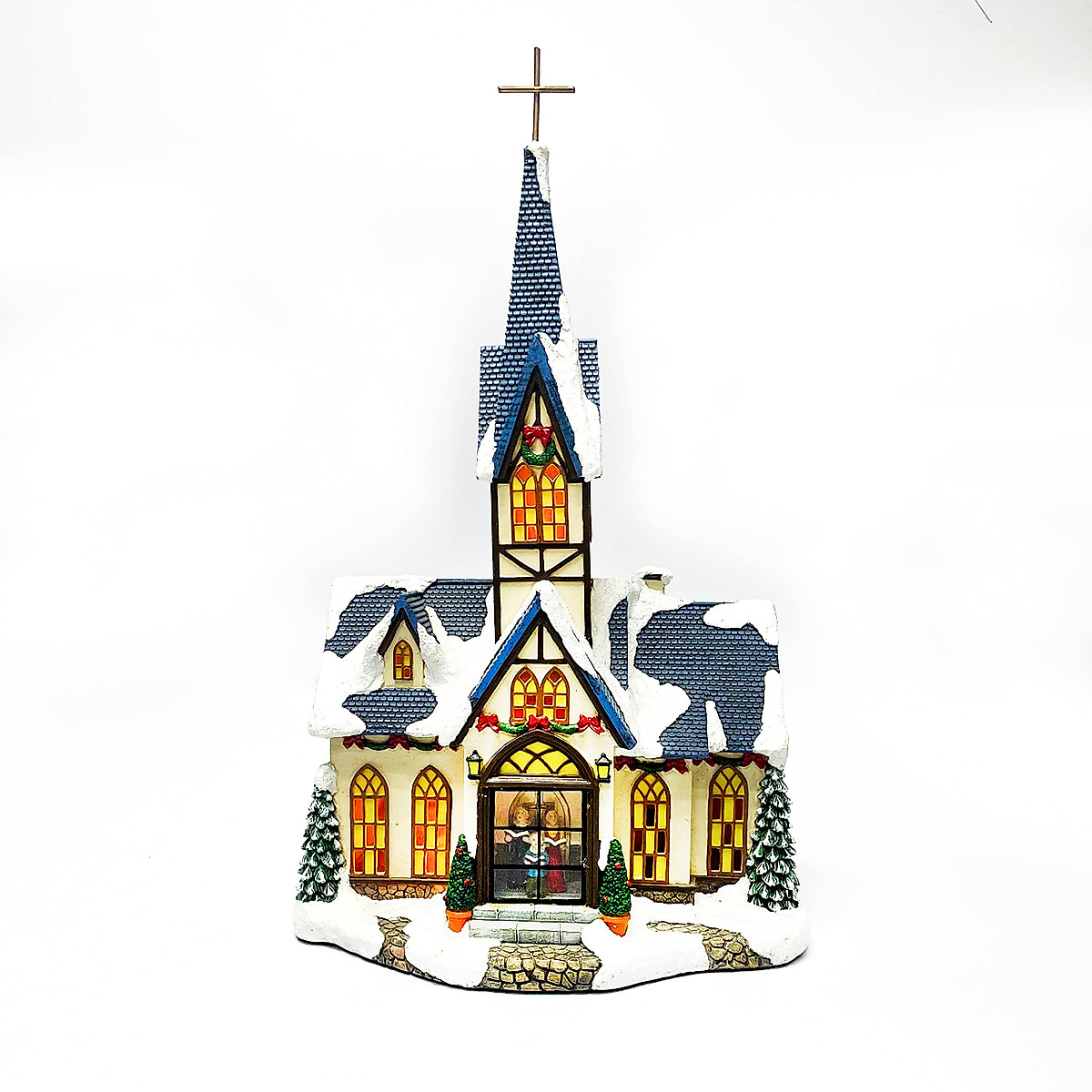 MOMENTS IN TIME Christmas Village 30 pc Set, with LED Lights, Battery Operated (not Included)