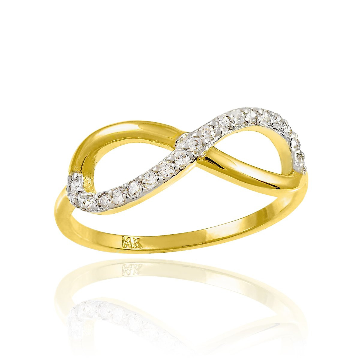 14k Yellow Gold Infinity Ring with CZ (7)