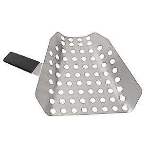 Perforated Stainless Steel Popcorn Scoop, Popcorn Speed Scoop Ergonomic Single Handle Quick Fill Fries Scooper with Holes for Movie Theater Shop