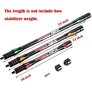 HNZMDY 10 Inch 12 Inch 15 Inch Archery Bow Stabilizer Balance Bar Rod Side Rod Carbon Fiber Stabilizer Dampen Weight for Compound Bow Recurve Bow Accessory (Blue, 10 inch)