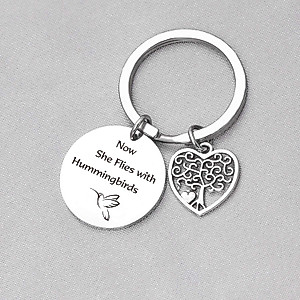 De&ai Hummingbirds jewelry mom Memorial keychain Loss Of Loved One gift father bereavement keychain Hummingbirds sympathy jewelry Hummingbirds Remembrance keychain