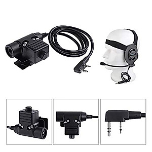 U94 PTT Military Adapter Mobile 2 Pin 7.0mm Plug Push to Talk for Kenwood/Baofeng Radio