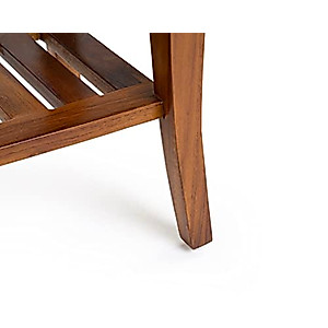 Ala Teak Indoor Outdoor Patio Garden Yard Bath Shower Spa Waterproof Stool Bench Fully Assembled