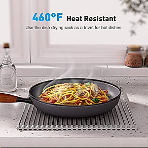 EMBATHER Roll Up Dish Drying Rack Over The Sink, Dish Drying Rack for Kitchen Counter