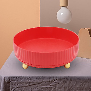 Zerodis 360 Degree Rotating Storage Rack Organizer, Red Plastic, 12-Inch Diameter