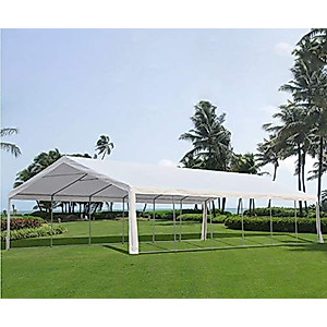 Quictent 20'x 40' Upgraded Galvanized Heavy Duty Gazebo Party Wedding Tent Canopy Carport Shelter with Carry Bags(20x40, White)