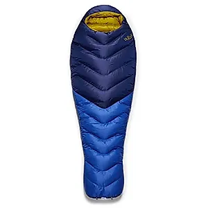 Rab Neutrino 600 Down Insulated Lightweight Mummy Sleeping Bag for Climbing and Mountaineering - Nightfall Blue - 10 Degree, Long, Left Zip