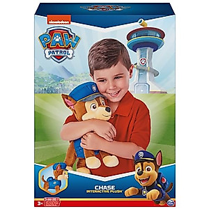 Paw Patrol, Talking Chase 12-Inch-Tall Interactive Plush Toys with Sounds, Phrases and Wagging Tail, Stuffed Animals, Kids Toys for Ages 3 and up