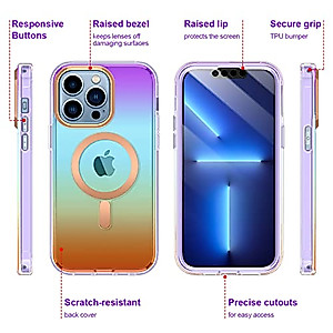 Rancase for iPhone 13 Pro Max Case Compatible with MagSafe,Built with Screen Protector Full Body Shockproof Stronger Magnetic Attraction Women Girls Cover for Apple iPhone 13 Pro Max,Purple