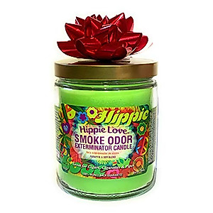 Smoke Odor Exterminator 13 oz Jar Candles Hippie Love, (2) Set of Two Candles.