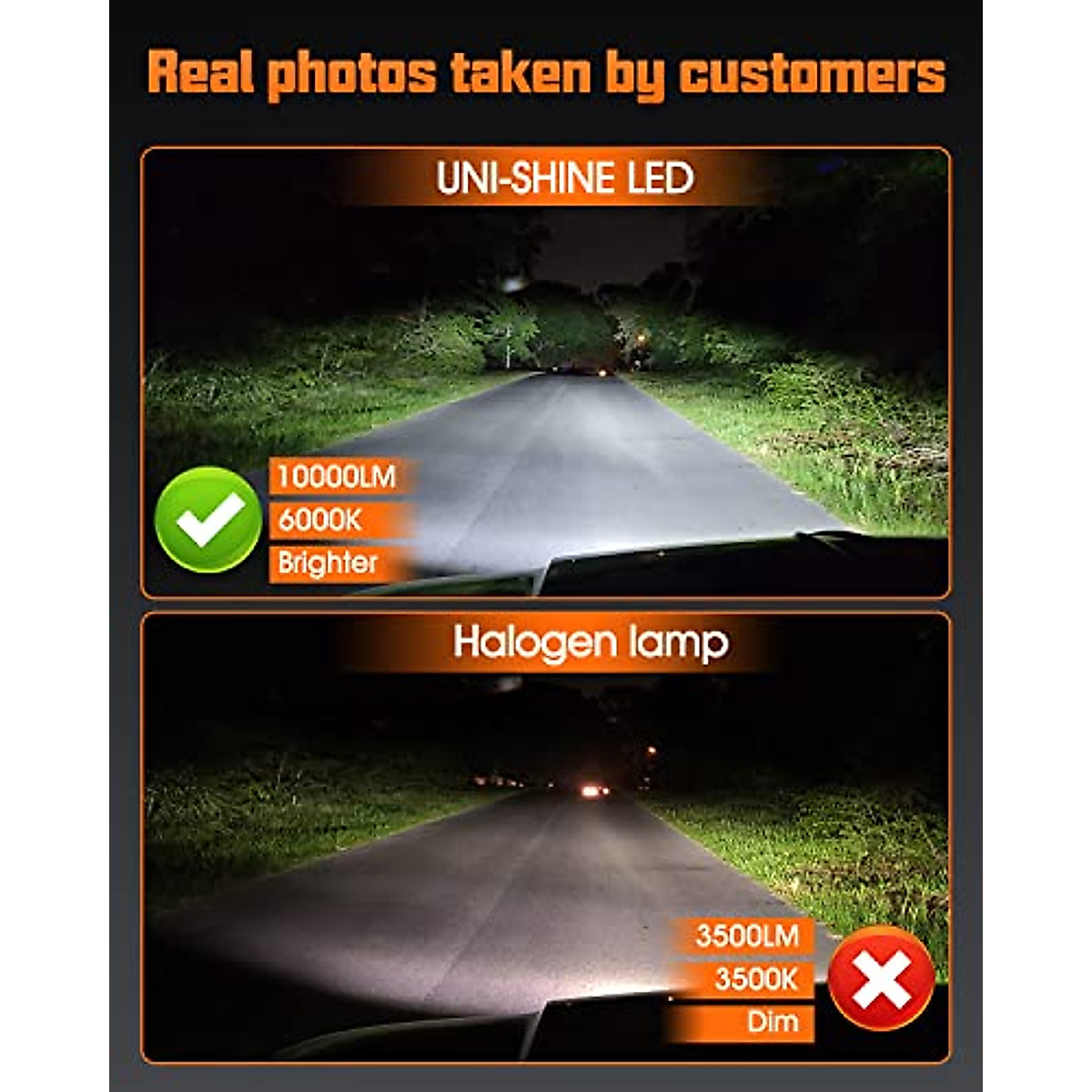 UNI-SHINE 7 inch LED Headlight Round DOT Approved 7’’ led headlight High Low Beam H6024 led headlight Compatible with Jeep Wrangler TJ JK CJ Compatible with Chevy Compatible with Miata Plug and Play