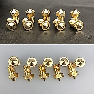 XIFOWE Nozzles 22 pcs 3D Printer Brass Nozzles for V5-V6 3D Printer, 0.2mm, 0.4mm, 0.6mm, 0.8mm, 1.0mm, with DIY Tools and A Ten-Grid Parts Box, Compatible with I3 A8 MK3/MK3S Clone